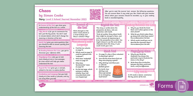 L3 November 2023 Journal: Chaos (teacher made) - Twinkl