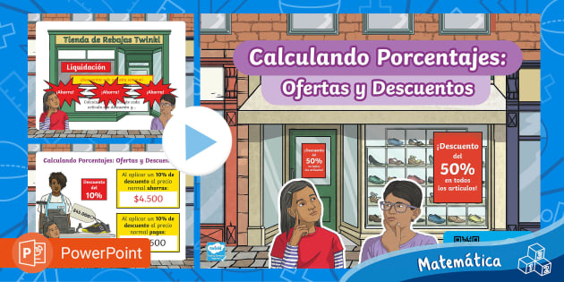 ofertas descuentos porcentajes cálculo porcentual powerpoint