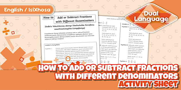 Grade 7 Maths - Term 2 - How to Add or Subtract Fractions with ...