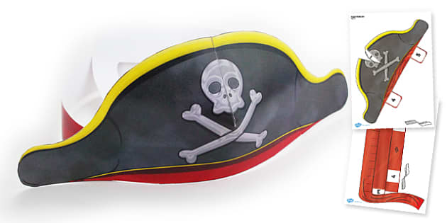 Pirate Hat Paper Craft Template Pirate Paper Hat Head Cut