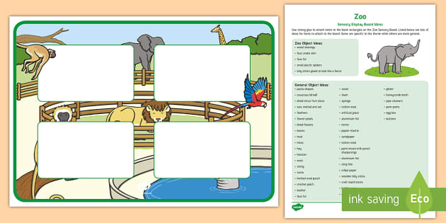 Zoo Sensory Board (teacher made) - Twinkl
