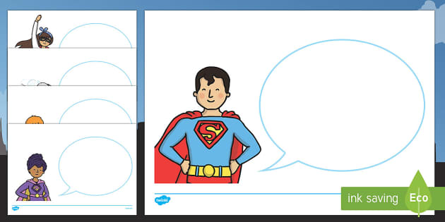 Superhero Themed Speech Bubble Activity - superhero, superheroes, speech