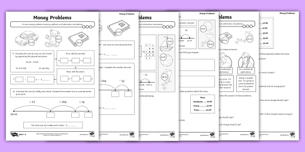 Add And Subtract Money Problems Differentiated Activity Sheets add-and-subtract-money-problems-differentiated-activity-sheets