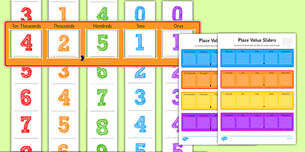 Maths Place Value Sliders (teacher made)