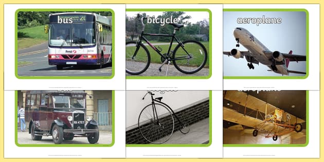 Old and New Transport Display Photos (teacher made)