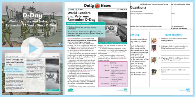 Remembering D-Day Reading Comprehension | Twinkl NewsRoom