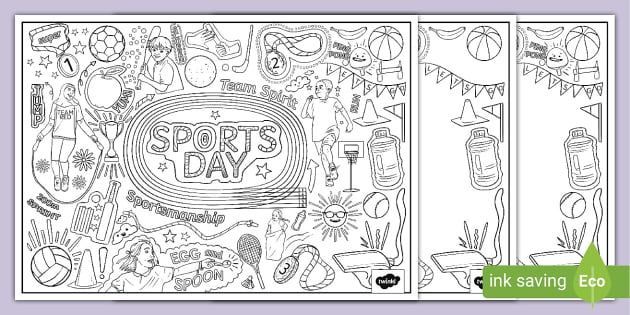 Sports Day Doodle Pages - Fun Colouring Activity for Kids