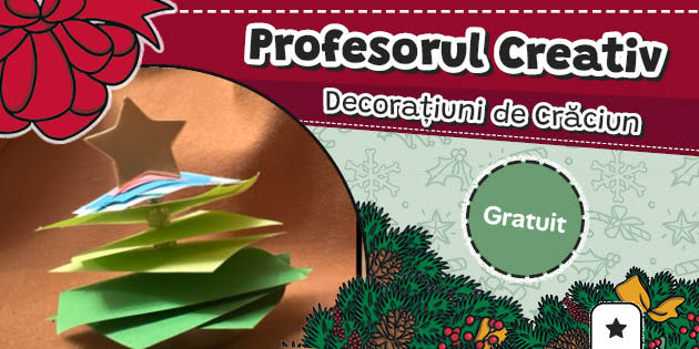 Brăduț de poveste Profesorul creativ Decorațiuni de Crăciun