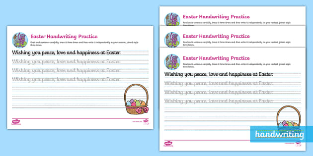 The Journey to Cursive: Easter Handwriting Practice Activity