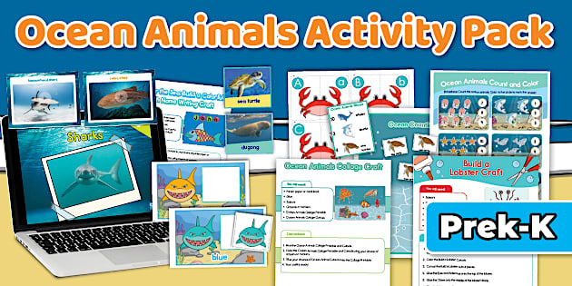 Ocean Animals Activity Pack for PreK-K (teacher made)