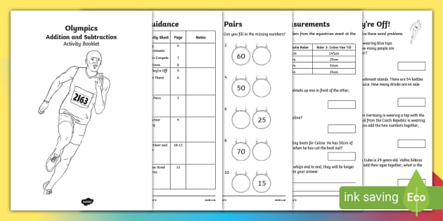 Year 2 Olympics Addition and Subtraction Activity Booklet
