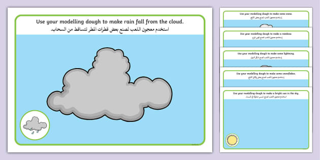 Weather Modelling Dough Mats Arabic Translation Twinkl