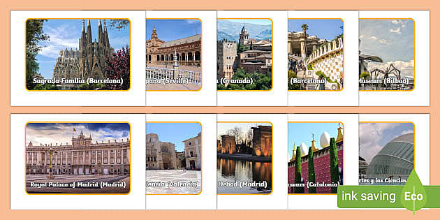 Spain Landmarks Display Photos (teacher made)