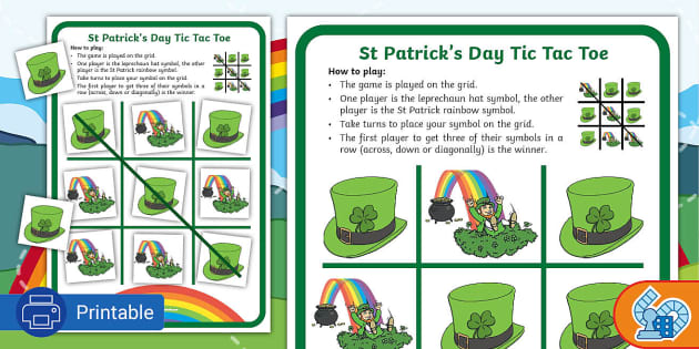 St. Patrick's Day Tic Tac Toe Activity Board (teacher made)