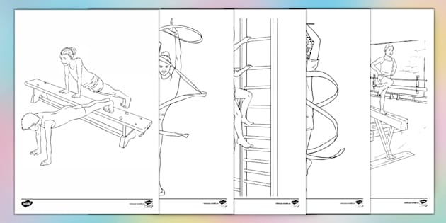 Gimnastică – Desene de colorat