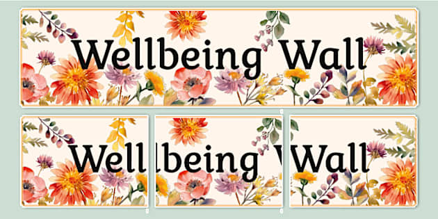 Wildflower Botanical Themed Wellbeing Wall Display Banner
