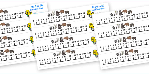 0-20 Number Line (Bears) (teacher made) - Twinkl