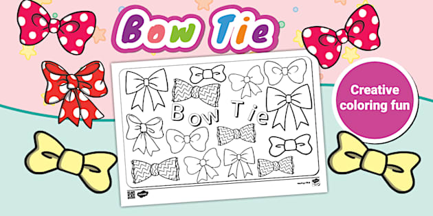 Bow Tie Coloring Sheet - Twinkl Japan