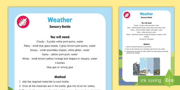 Weather Sensory Bottle (teacher made) - Twinkl