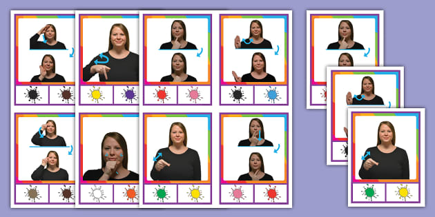 ASL Colors Clip Cards (Teacher-Made) - Twinkl