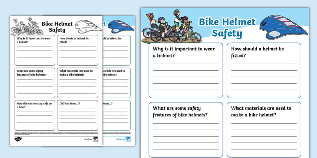 Bike Helmet Safety Fact File Template (teacher made)