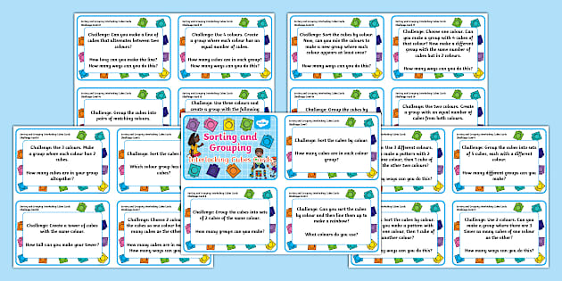 Sorting and Grouping Interlocking Cubes Cards (teacher made) Sorting and Grouping Interlocking Cubes Cards (teacher made)