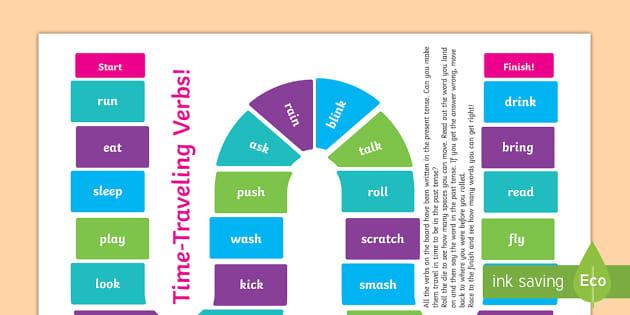 Present Tense to Past Tense Board Game (teacher made)
