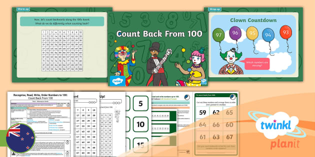 Phase 1 Number: Count Back From 100 (teacher made) - Twinkl
