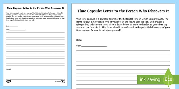  Things To Write In A Time Capsule Letter How To Write A Time Capsule 