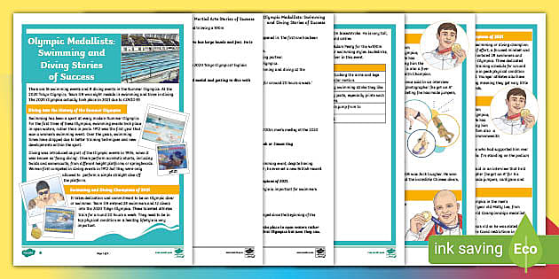 Olympic Medallists: Swimming and Diving Stories of Success UKS2
