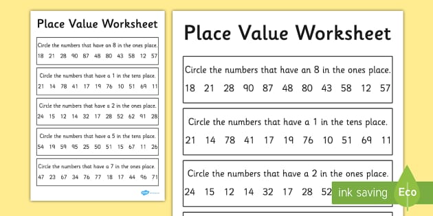 Place Value Worksheet Year 2 Place Value In 2 Digit Numbers Place Value Worksheet Year 2 Place Value In 2 Digit Numbers