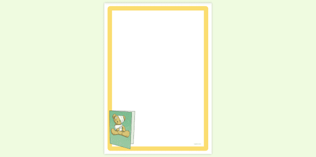 Simple Blank Get Well Card Page Border | Twinkl