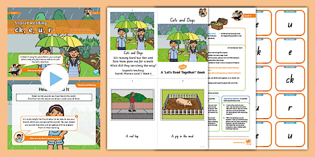 Twinkl Phonics Level 2: Week 4 Lesson 5 Pack 'ck, e, u, r'