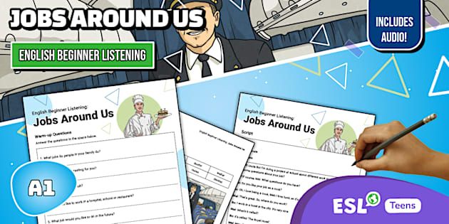 ESL Beginner Listening: Jobs Around Us [Teens, A1]