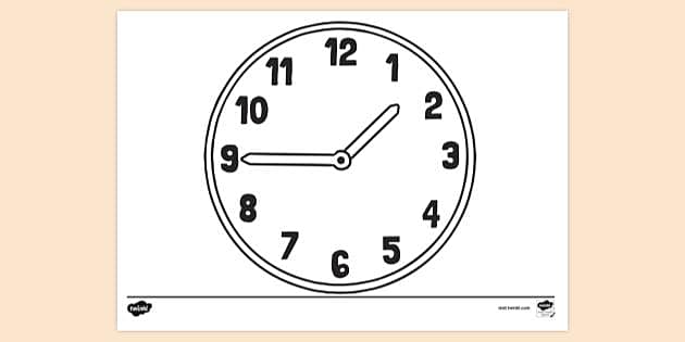 Clock One Forty Five Colouring Sheet | Colouring Sheets