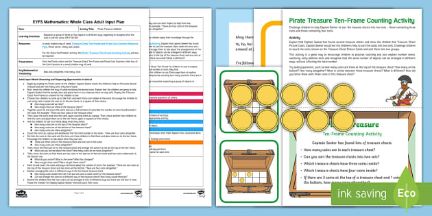 EYFS Maths: Pirate Treasure Addition Whole Class Adult Input Plan and ...