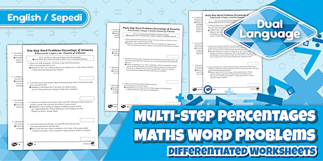 Grade 4 Maths - Multi-step Percentages Maths Word Problems Differentiated
