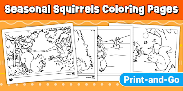 squirrels coloring sheet