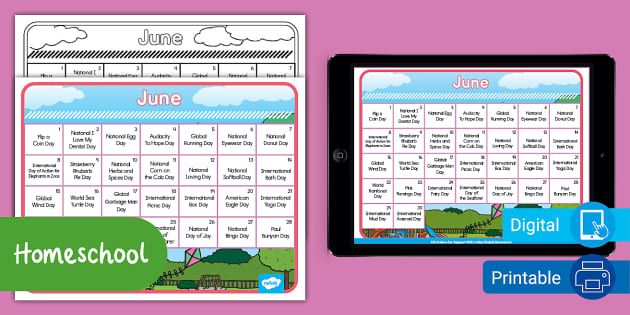 June Events To Celebrate Calendar and Activities - Twinkl
