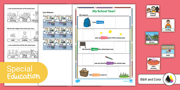 End of the School Year Activity With Visual Supports