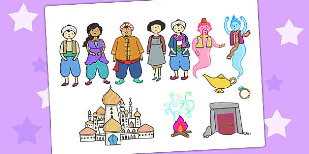 Aladdin Story Cut Outs (teacher made) - Twinkl
