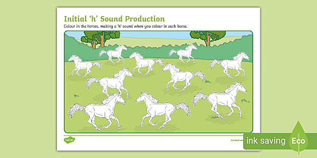 h Speech Sound Production Letter Colouring Sheet - Twinkl