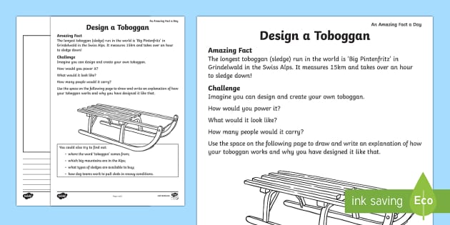 Toboggan, design, sledge, swiss alps, alps (teacher made)
