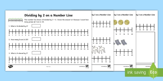 Multiplication And Division On A Number Line Division By 2 On A Number 