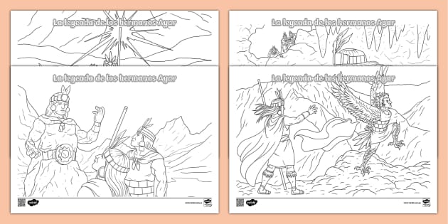 Hojas de colorear: La leyenda de los hermanos Ayar - Twinkl