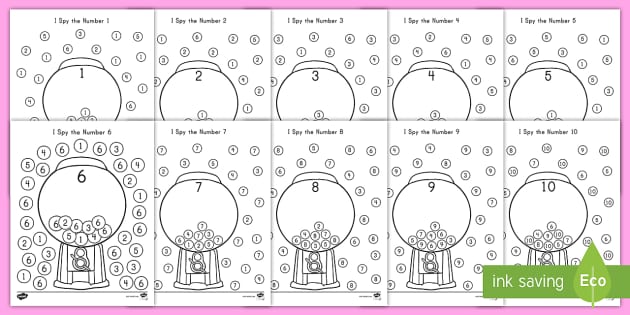 I Spy Numbers 1-10 Activity Pack (teacher made)