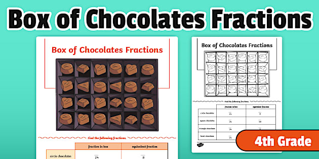 Fourth Grade Box of Chocolates Equivalent Fractions Activity