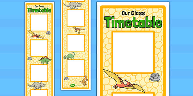Dinosaur Vertical Visual Timetable | Parent Home Display