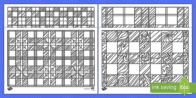 Scottish Tartan Mindfulness Colouring Pages (teacher made)