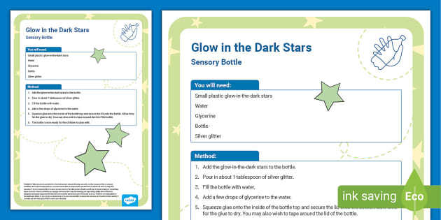 Glow in the Dark Stars Sensory Bottle (teacher made)